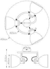 GLOBO WIHO 54018-3S Stropní svítidlo