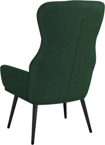 Relaxační křeslo tmavě zelené textil 341076
