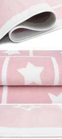 Chemex Dětský koberec skákací panák s medvídkem a měsícem růžový, různé rozměry Rozměr: 250x180cm