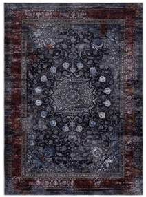 MIRO 51600.810 mycí kobereček Růžice, rám protiskluz tmavě modrá velikost 160x220 cm | krásné koberce cz