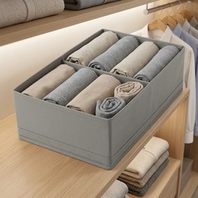 VERK GROUP Organizér do šatny, 2 přihrádky, textilní šedý 20 x 34 x 10