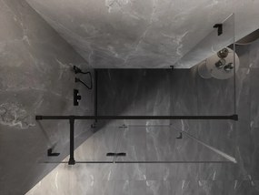 Mexen Lunar T, sklápěcí sprchový kout levý 110 x 70 cm, 8mm čiré sklo, černý profil, 834T-110-070-70-00-L