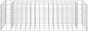 Gabionový vyvýšený záhon pozinkovaná ocel 90 x 30 x 30 cm 145629