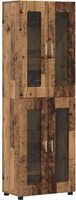Vysoký bufet FLORIN 60 x 35 x 182 cm Staré dřevo 3397912