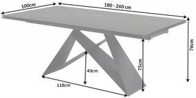 Jídelní stůl Prometheus 180-260cm láva / 38557