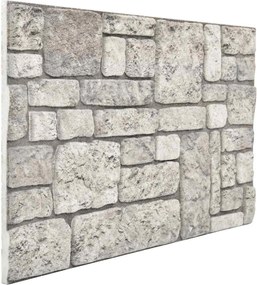Nástěnné panely 10 ks 100 x 50 cm Šedá EPS pěna 332929