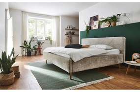 Béžová čalouněná dvoulůžková postel 180x200 cm Mattis - Meise Möbel