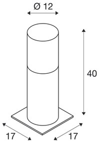 SLV 1000665 Lisenne Pole 40, sloupkové svítidlo z čediče a skla, 1x E27, výška 40cm, IP54