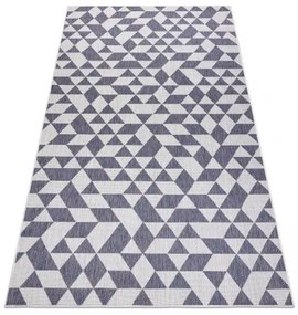 Kusový koberec Sisalový SION 22373 Trojúhelníky ecru / modrý / růžový Rozměr: 160x220 cm