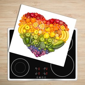 Skleněná krájecí deska Zeleninové srdce 60x52 cm