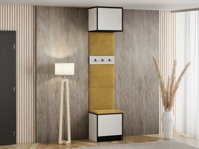 Šatní skříň s nástavcem EDEN 10 bílý + žlutý