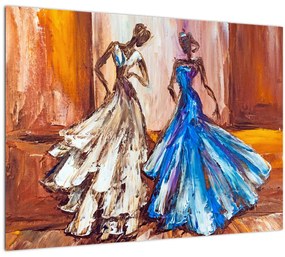 Skleněný obraz - Tanečnice, olejomalba (70x50 cm)