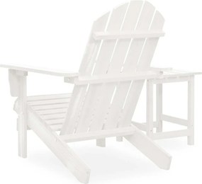 Zahradní židle Adirondack se stolkem masivní jedlové dřevo bílá 315919
