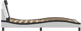 Rám postele Viana bez matrace bílý a černý 90 x 200 cm umělá kůže 3208074