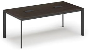 Stůl INVITATION 2000 x 1000 x 740, wenge + 2x stolní zásuvka TYP V, černá