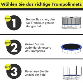 Costway Ø 427 cm trampolínová ochranná síť pro zahradní trampolíny náhradní síť