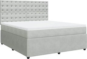 Box spring postel s matrací světle šedá 180x200 cm samet 3294718