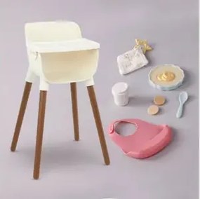 LullaBaby Židlička jídelní pro panenky s doplňky / od 2 let