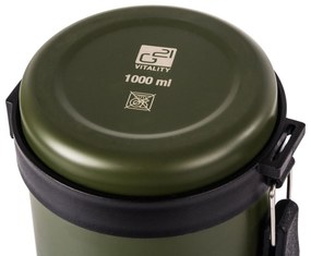Termoláhev G21 na pití, 1000 ml, khaki zelená s rukojetí