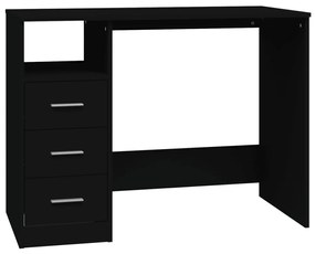 vidaXL Psací stůl se zásuvkami černý 102 x 50 x 76 cm kompozitní dřevo
