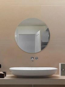AMIRRO PURE RONDE kulaté zrcadlo na chodbu do předsíně nástěnné Ø 50 cm s leštěnou hranou do koupelny na zeď 710-167