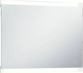 Koupelnové zrcadlo s LED světly a dotykovým senzorem 80 x 60 cm 144733