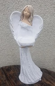Andělka GABRIELA na svíčku - bílá
