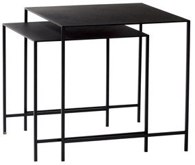 Hübsch Set dvou odkládacích stolků DUO černý 991326
