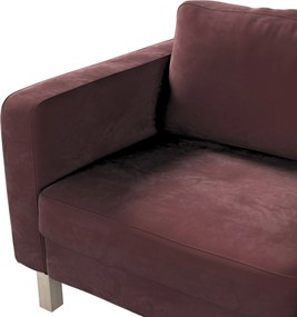 Potah na pohovku IKEA  Karlstad 2-místná, nerozkládací, krátký barva červená látka lesklé, sametová