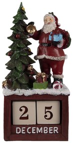 Vánoční kalendář Santa a vánoční stromek - 16*10*34 cm