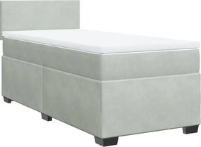 Box spring postel s matrací světle šedá 100x200 cm samet 3288528