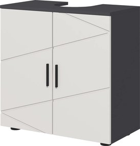 Kleankin Koupelnová Skříňka Pod Umyvadlo se 2 Dveřmi, Dřevěná Skříňka Pod Umyvadlo s Nastavitelnou Policí, pro Umyvadla s Nebo Bez Sloupu, 60x30x60cm…