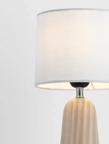 LED dřevěno-bílá stolní lampa Oby