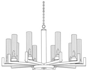 Kolarz 6009.81050 - Lustr na řetězu RAGGIO 10xE14/25W/230V stříbro