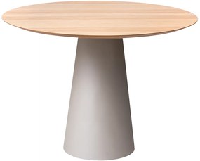 OnaDnes -20% Dubový jídelní stůl Marco Barotti 110 cm s matnou stříbrnou podnoží