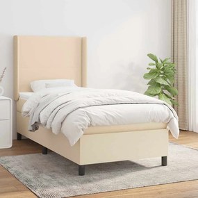 Box spring postel s matrací krémová 90x200 cm textil 3131246