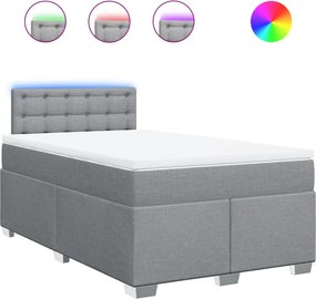Box spring postel s matrací světle šedá 120x190 cm textil 3288141