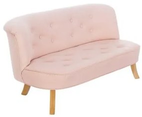 Dětská sedačka lněná pudrově růžová - Drevo, 25 cm