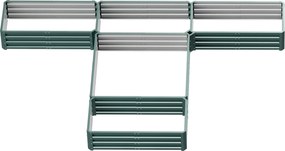 Outsunny Modulární ocelová zahradní čtvercová nádobka na zeleninu, sada 5 květináčů pro zeleninu, rostliny, květiny, rozměry 245L x 242W x 31H cm, ze…