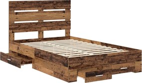 Rám postele s čelo Staré dřevo 120 x 190 cm Kompozitní dřevo 3412002