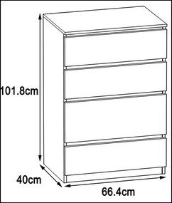 Designová komoda Beauty 2 - bílá / černý lesk