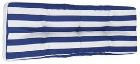 vidaXL Poduška na palety modré a bílé pruhy 120 x 40 x 12 cm textil