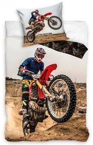 TipTrade Bavlněné povlečení 140x200 + 70x90 cm -  Motocross FMX