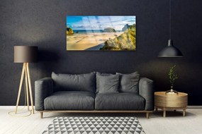 Obraz na skle Pláž Kameny Krajina 120x60 cm