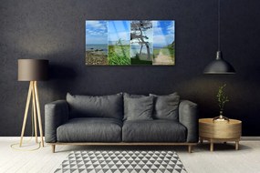 Obraz na skle Pláž Strom Krajina 120x60 cm