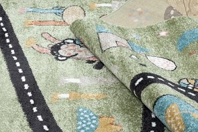 Dywany Łuszczów Dětský kusový koberec Fun Route Street animals green - 120x170 cm