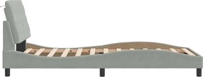 Rám postele bez matrace světle šedá 100 x 200 cm samet 3207905