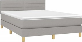 Box spring postel s matrací světle šedá 140 x 200 cm textil 3140697