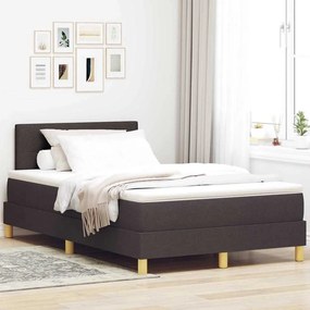 Postel s boxspringem s čelo Tmavě hnědá 120 x 200 cm textil 3338912
