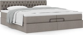 Osmanský rám postele s matrací taupe 200x200 cm textil 3311571